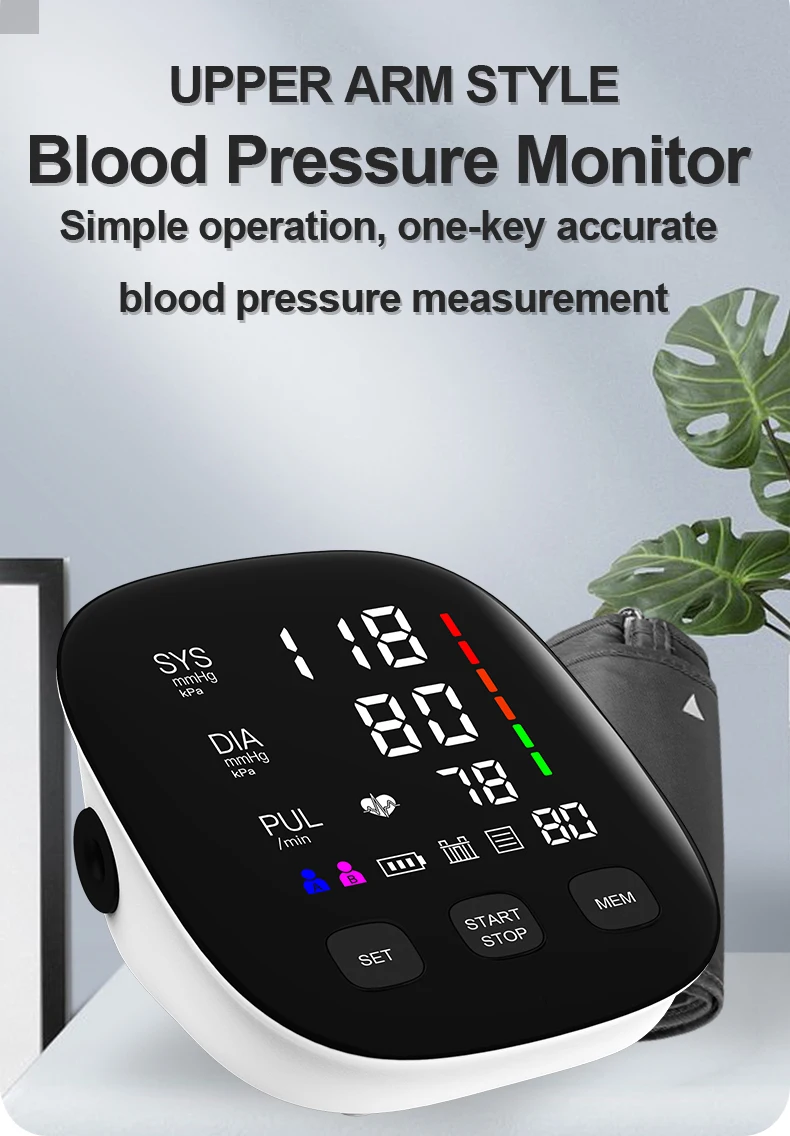 Medicina Tensiometro Digital Electronic Upper Arm Blood Pressure ...