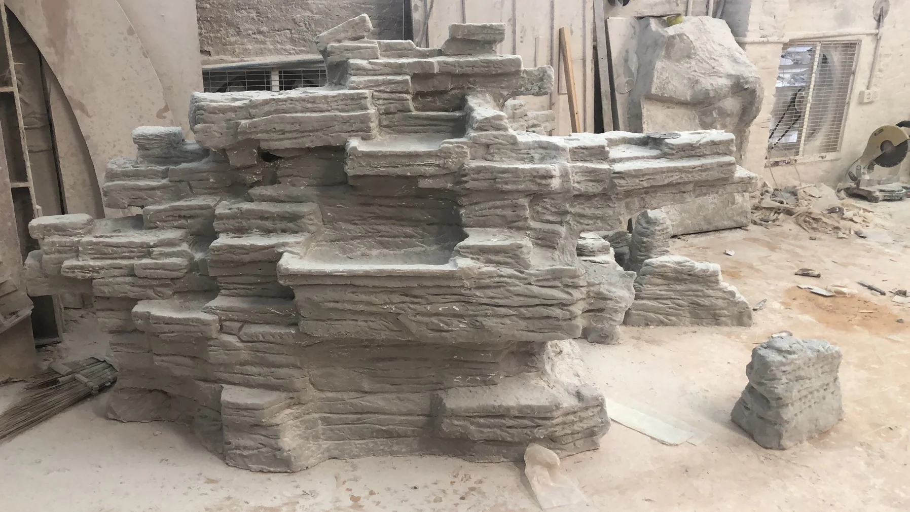 Artificial Rock Slide Grotto And Waterfall View From The Raised Spa ...