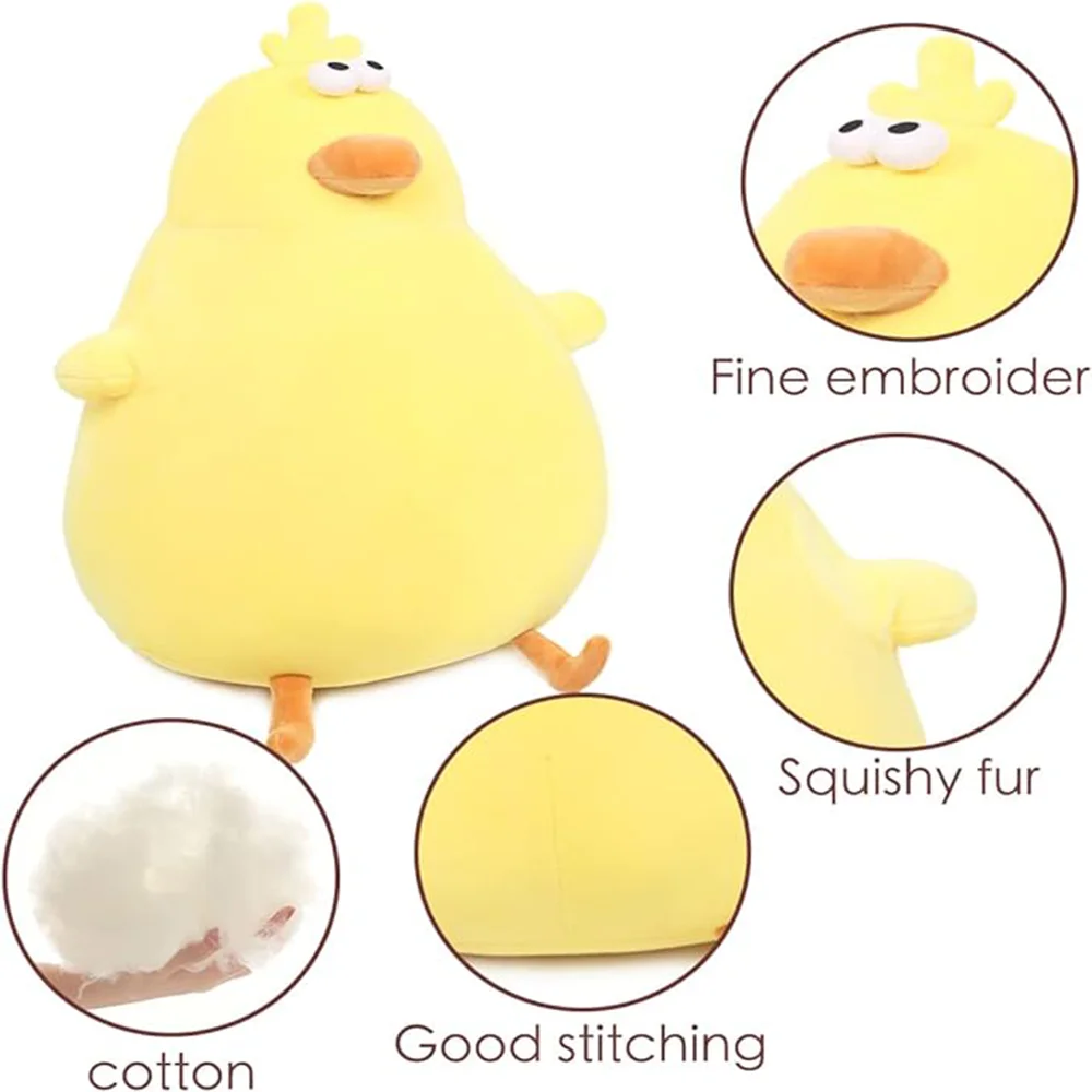 Funny Chubby Fat Big Eyes Chicken Stuffed Animal Plush Yellow Chicken ...