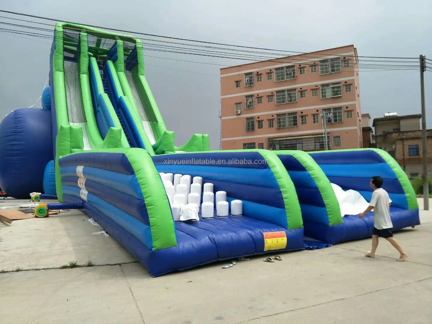 2024 Custom Giant Banzai Inflatable Water Slide with Pool PVC Material ...