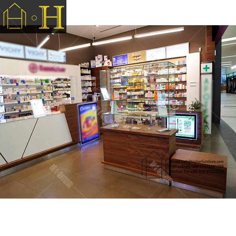 Modern Medical Store Display Counter Design Health Care Store Furniture ...