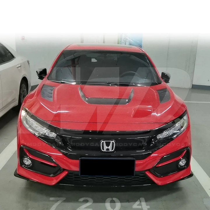 Js Racing Style Carbon Fiber Hood For 2017-2019 Honda Civic Type-r Fk8 ...