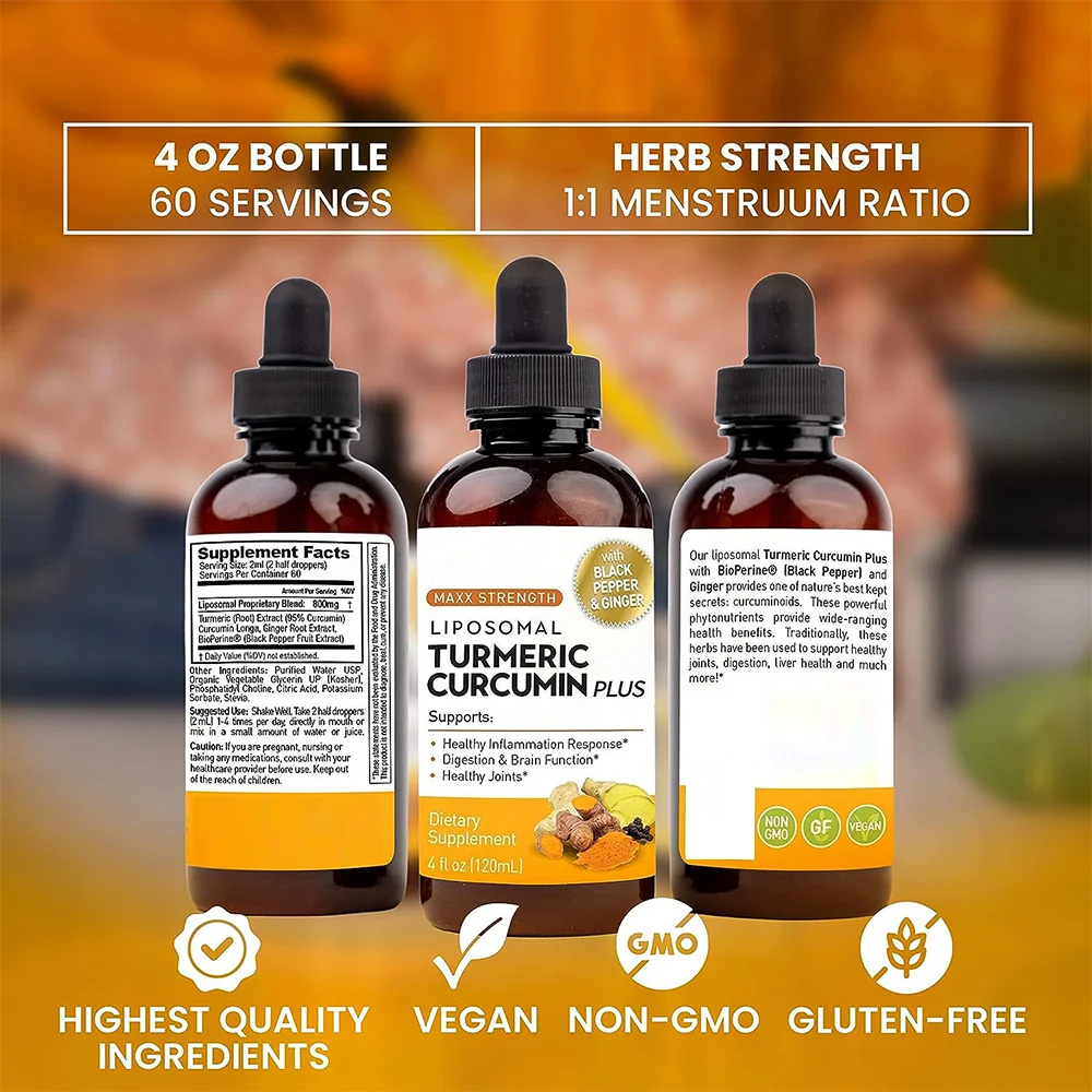 Liposomal Turmeric Curcumin Liquid Liposomal Turmeric Supplement With ...
