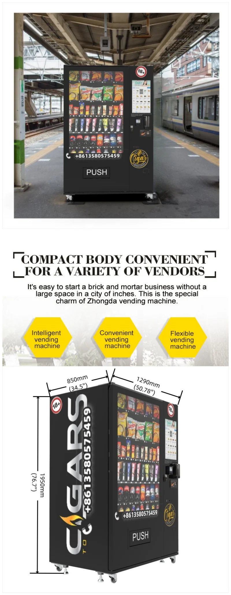 21.5 Inch Touchscreen Vending Machine - Food & Drinks
