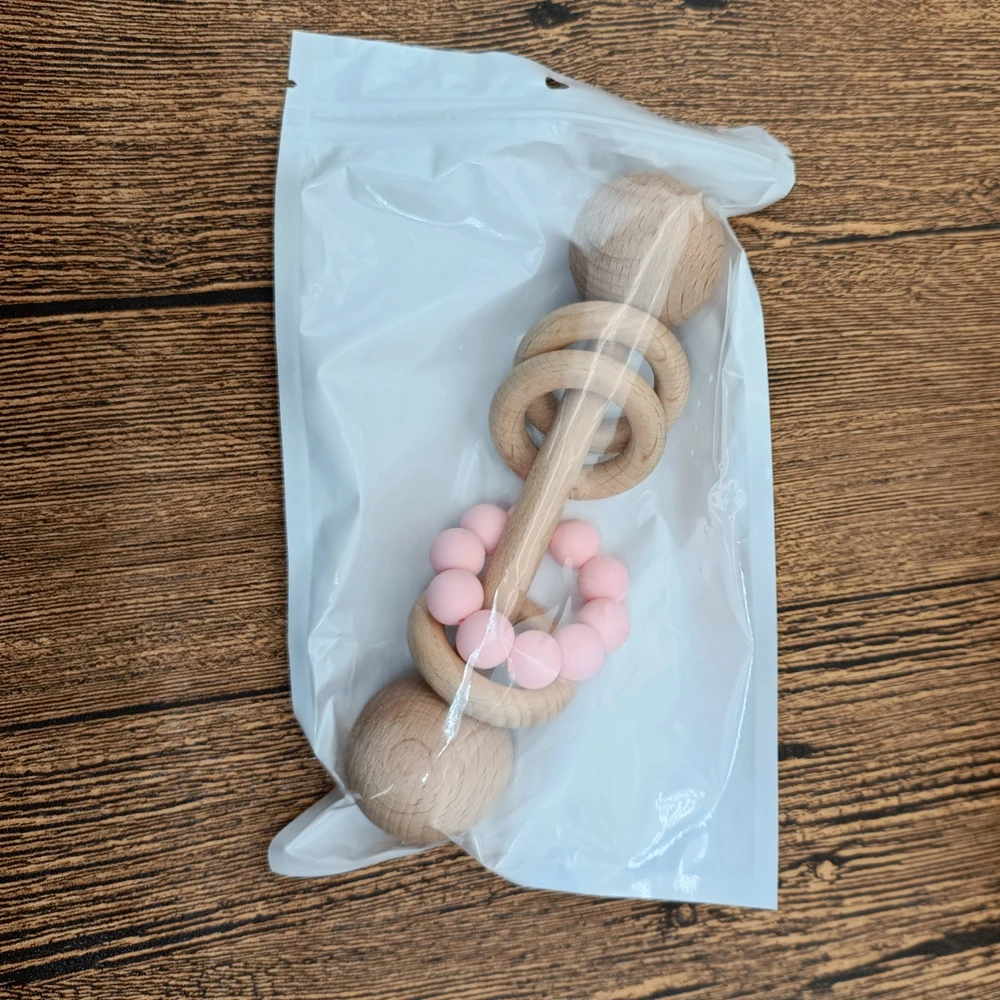 High Quality Eco Friendly Wood Baby Rattle Teething Toys Teether ...