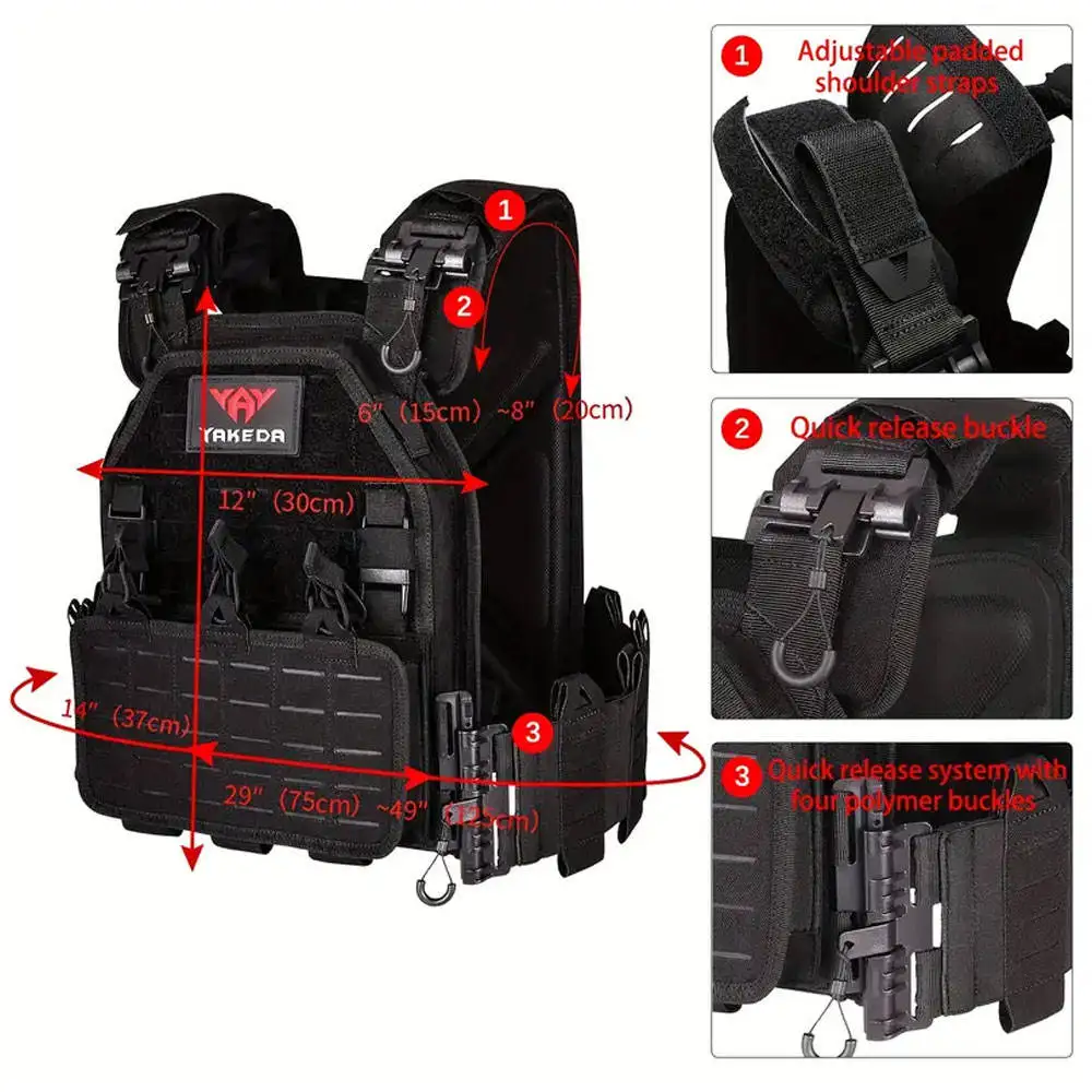 Fabric Plate Carrier Waterproof Tactical Vest Quick Release Carrier ...