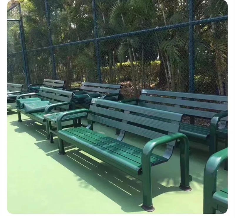 All-aluminum Green Tennis Court Lounge Chair With Tea Table For Stadium ...