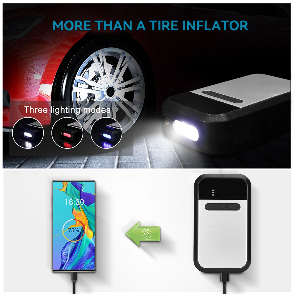 Electric Automatic Rechargeable Battery 18l/min 12v Air Compressor ...