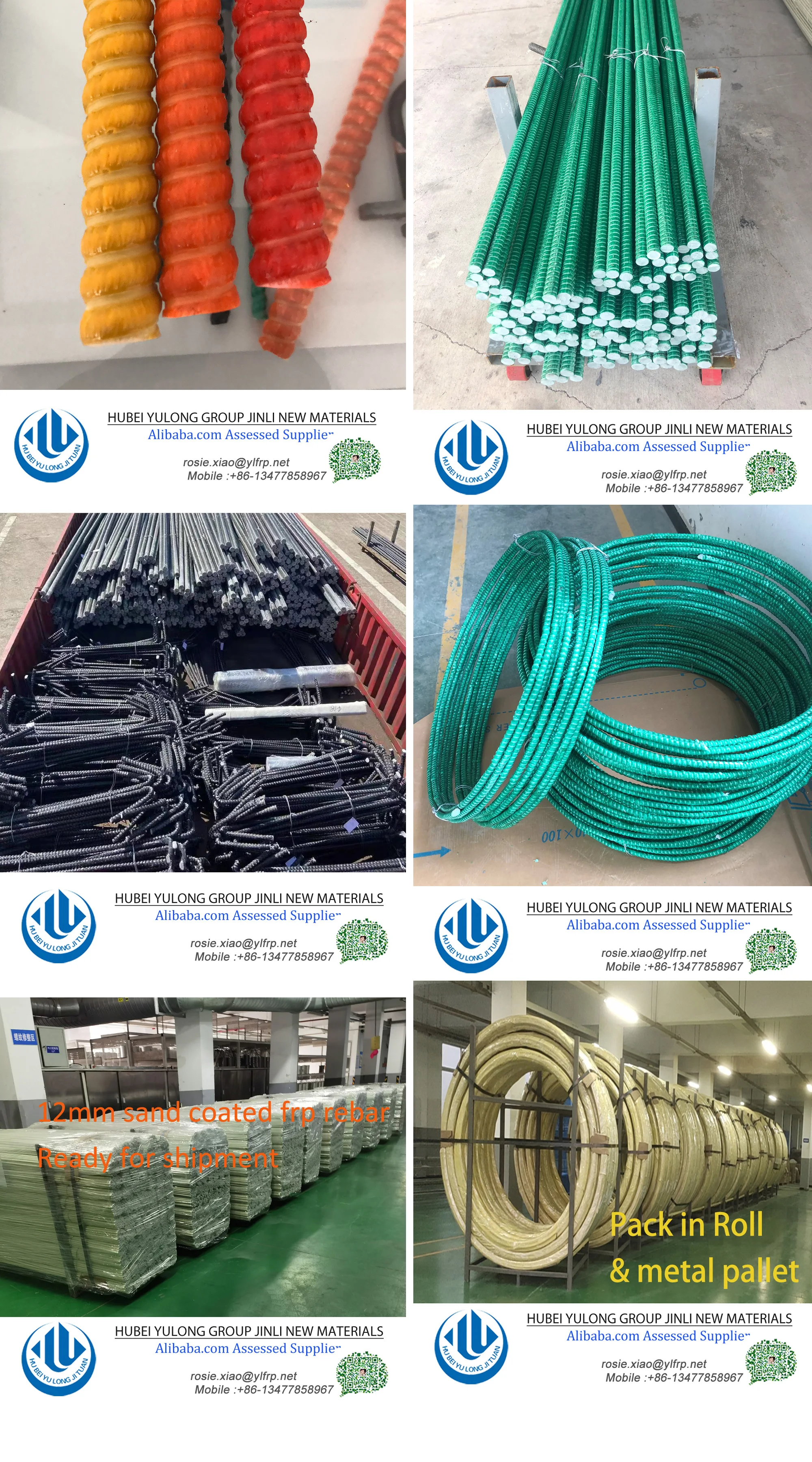 Glass Fiber Reinforced Polymer (FRP) GFRP Fiberglass Rebar for Concrete ...