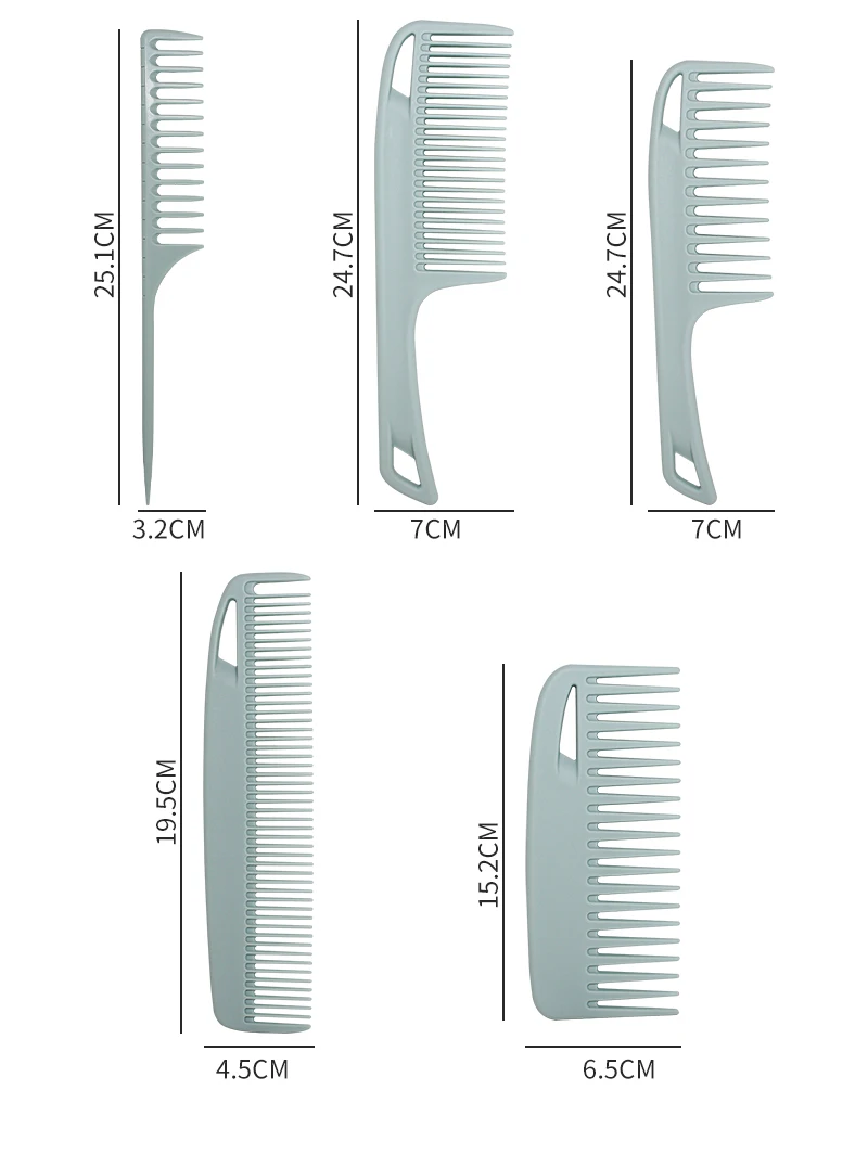 Custom Logo Wide Tooth Detangling Hair Styling Cutting Comb Hair Set ...