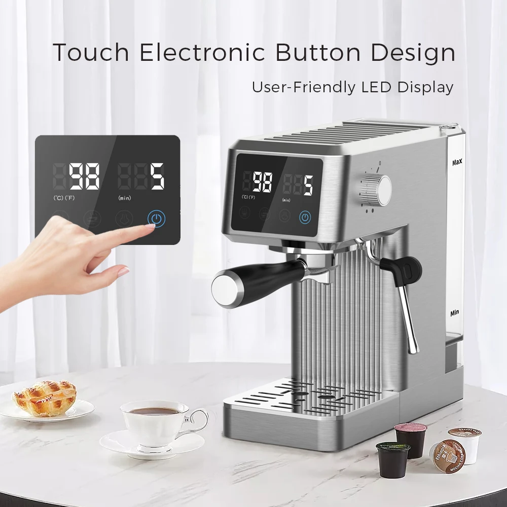 New Modern Design Espresso Machine 15Bar Pump Coffee Machine with Touch ...