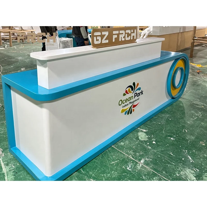 3 Person School Reception Desk With Cabinet and Drawer Storage for ...