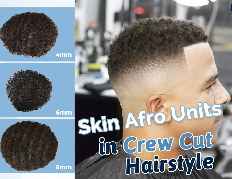4mm 6mm Afro Toupee - Natural Mens Hair Topper Systems
