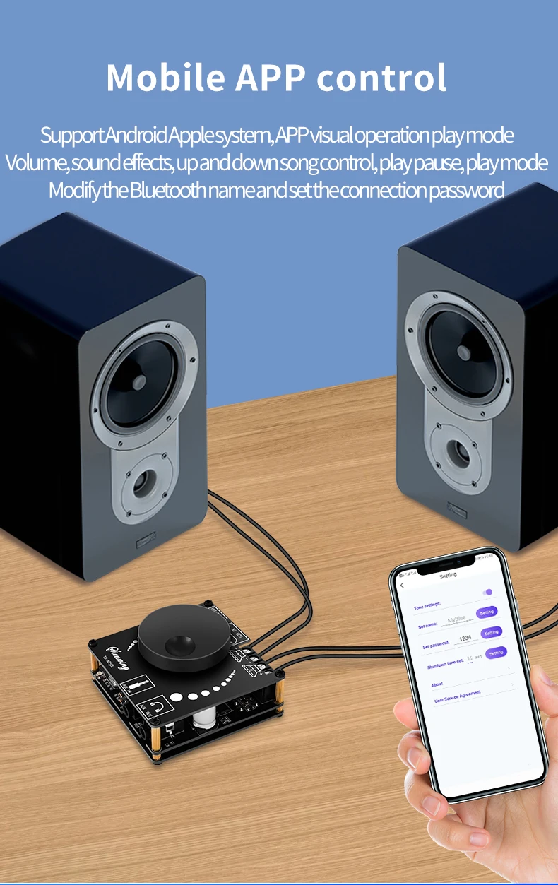 YS-AP50L 50W+50W Mini Digital Stereo Amplifier - Bluetooth Compatible