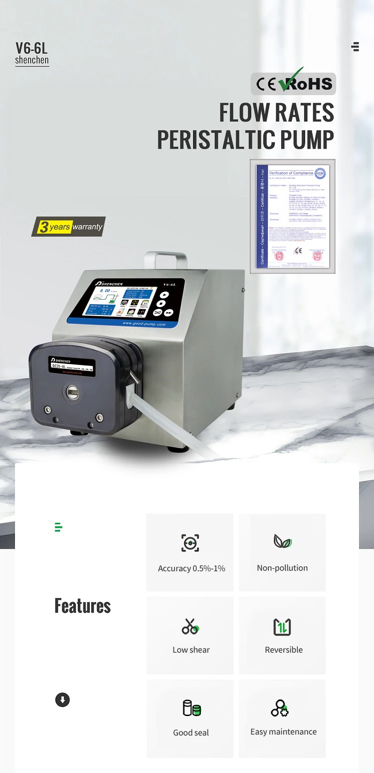 Shenchen Peristaltic Pump V6-6l - Buy Flow Rate Peristaltic Pump,Industrial Peristaltic Pump ...