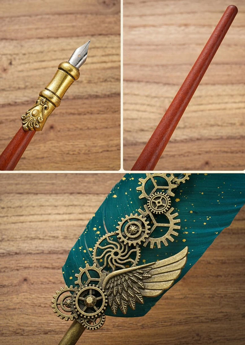 Custom Luxury Feather Dip Pen Set Full Seal Wax Gift Set With Envelope ...