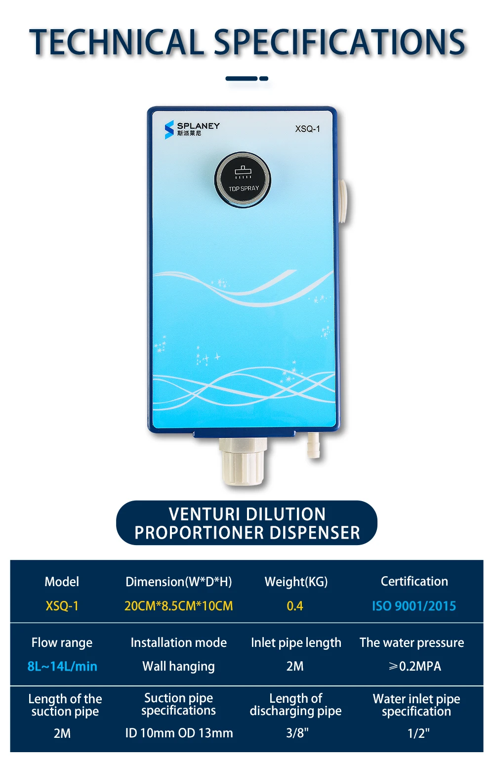 Ce/iso9001 Chemical Dosing Dispenser Venturi Dilution Proportioner ...