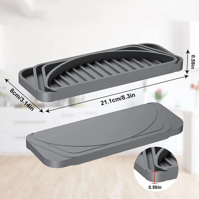 Classic Style Silicone Water Dispenser Drain Mat - Durable & Easy to Clean