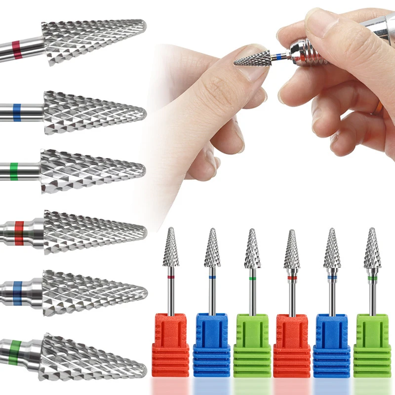 Conical Shape Bit Cross Cut Uncoated Gel Removing Tungsten Carbide Nail ...