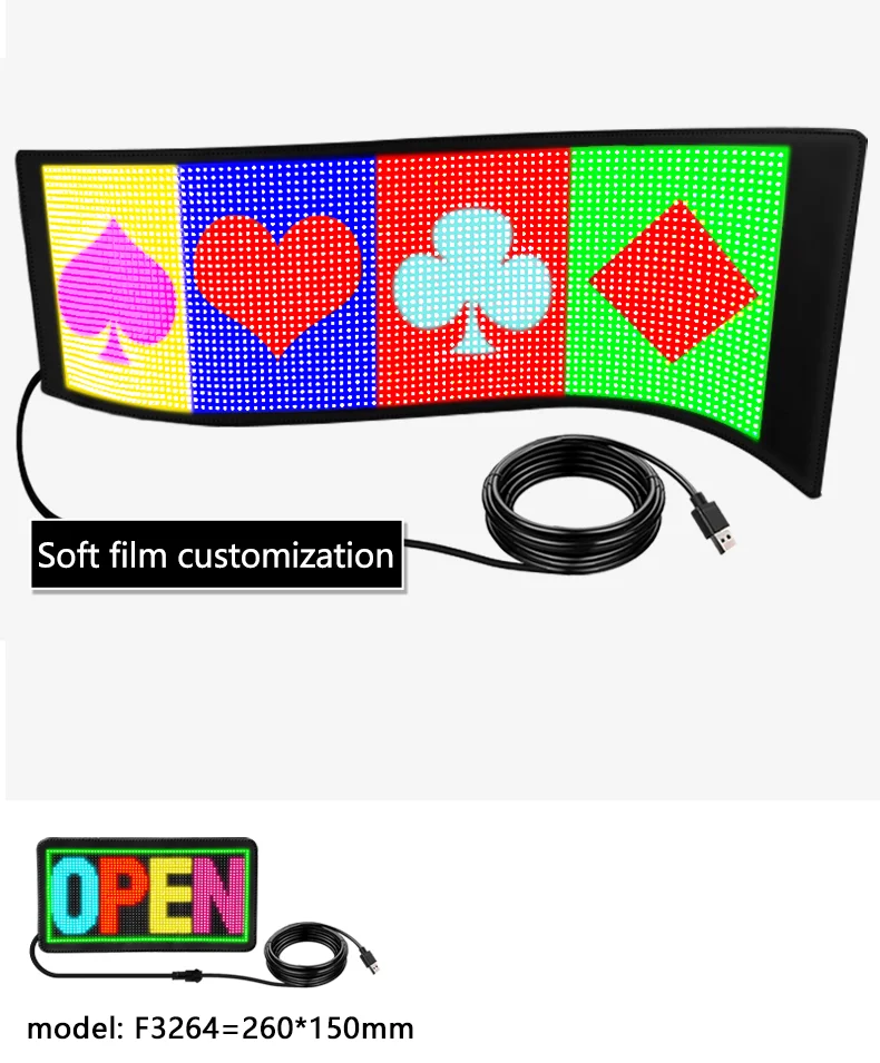 Flexible Usb Scrolling Bright Advertising Led Car Sign App Control ...