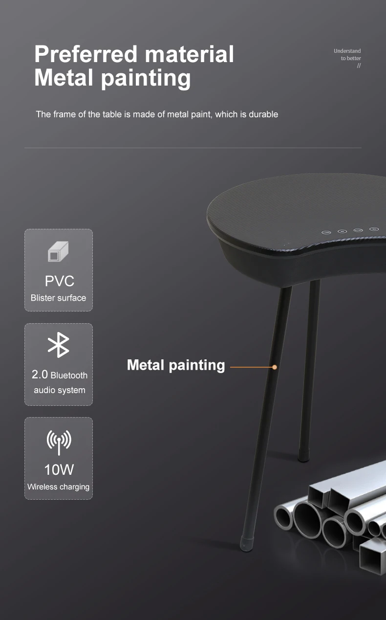 Modern Smart Table Set With Metal Frame Living Room Furniture Smart ...