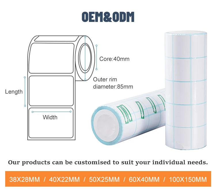 Economical Practical Thermal Paper Label Thermal Label Sticker Roll 100 ...