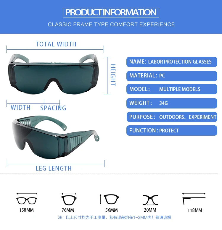 Transparent Lens Labor Protection Anti Fog Safety Glasses Light Weight ...