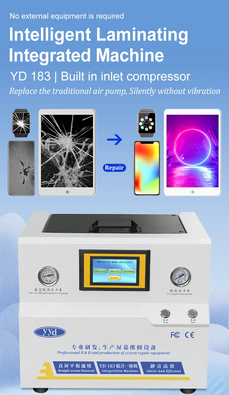 Yyd Pressure Screen Vacuum Laminating Machine Straight Curved Mobile ...