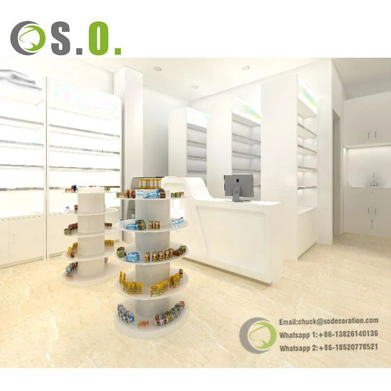 Modern Medical Store Display Counter Design Health Care Store Furniture ...