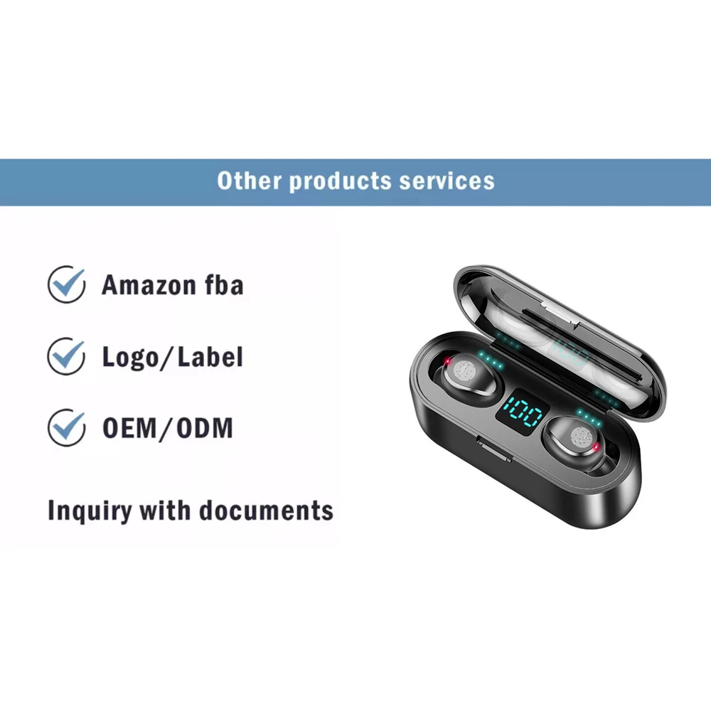 F9 TWS BT5.3 True Wireless Headphones - Noise Reduction