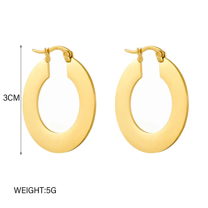 Creative Circular Geometric Smooth Surface Fine Hoop Earing Atmospheric ...