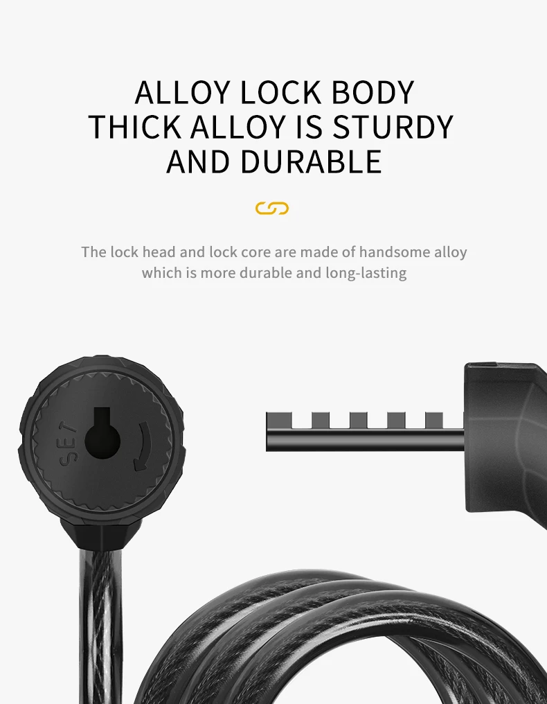 Bike Cable Lock MTB Road Bike Anti-theft Safety Password Bicycle Locks ...