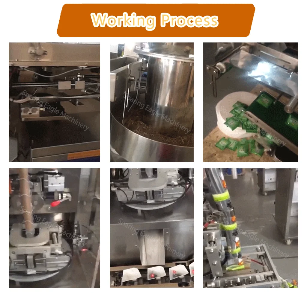 Triangle Shape Tea Bag Sachet Packaging Machine For Inner Teabag And ...