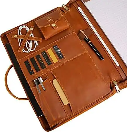 Latest Genuine Leather Portfolio for Men, Padfolio Clipboard Folder ...