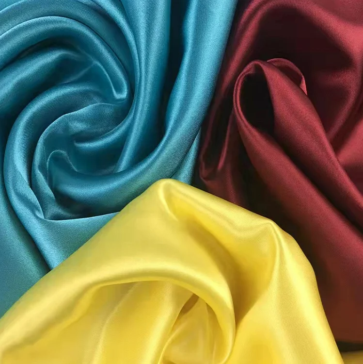 High Quality 100% Polyester Satin Fabric Manufacturer Free Sample Dress ...