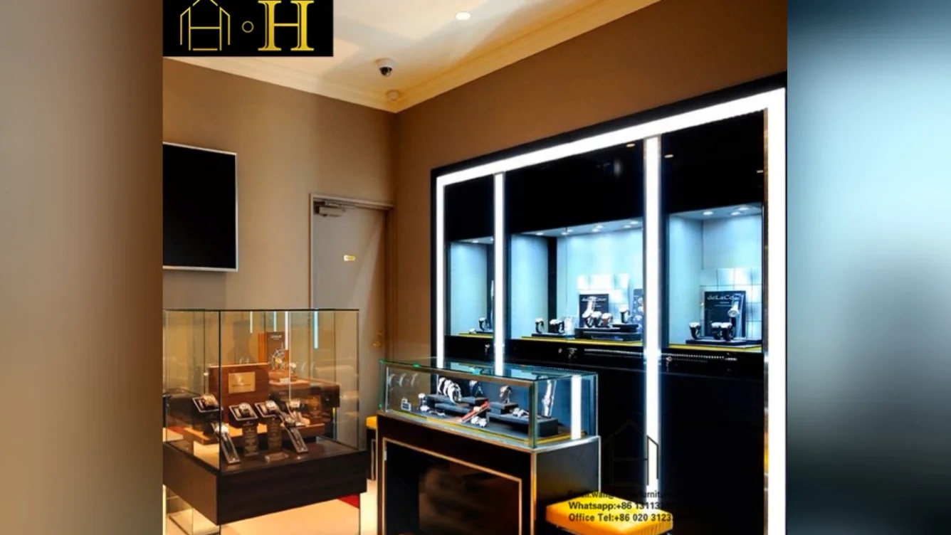 High Quality Led Wall-mounted Watch Display Showcase Glass Display ...
