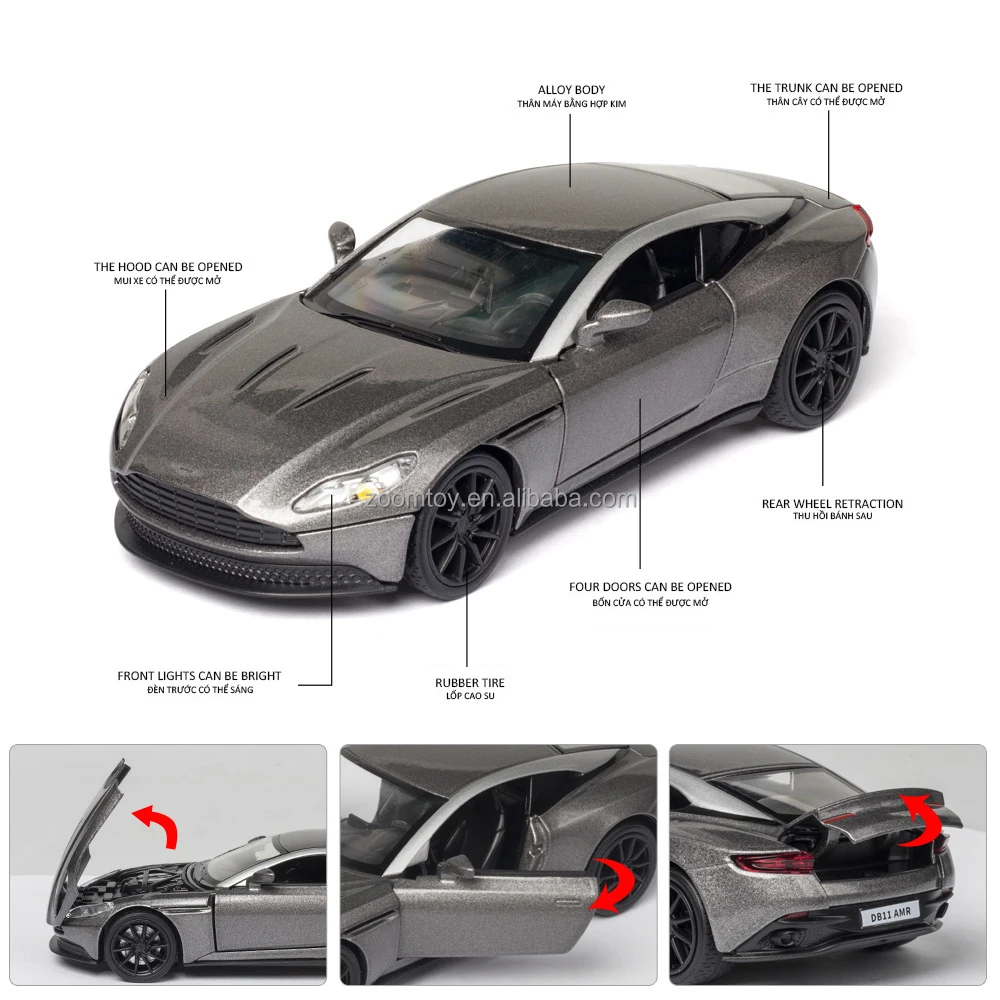 1:32 Diecast Toy Aston Martin Db11 Amr Pull Back Alloy Car With Sound ...