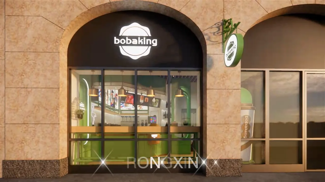 Retail Juice Shop Interior Design Boba Tea Juice Bar Shop Fitting ...