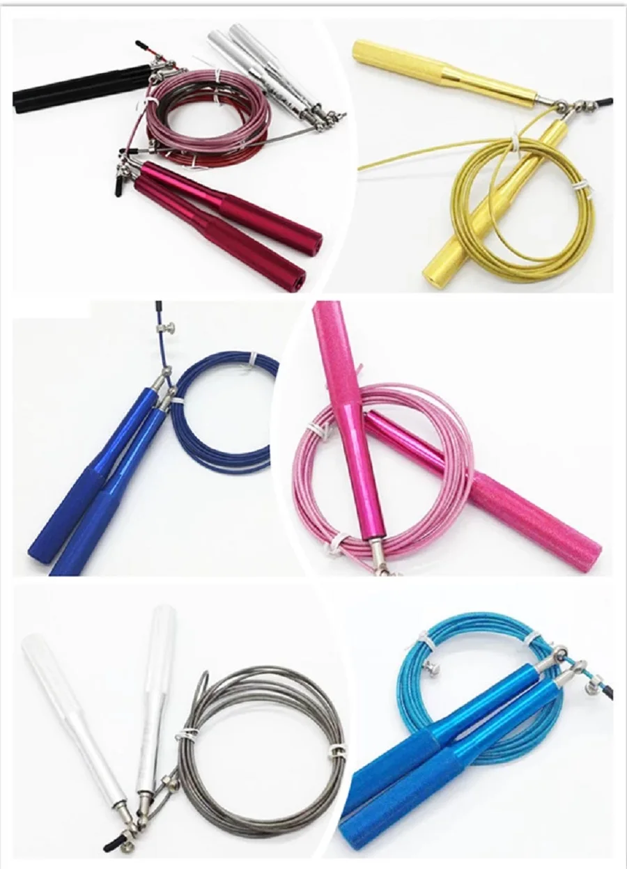 PVC Handle Steel Wire Jump Rope With Adjustable Length Fitness ...