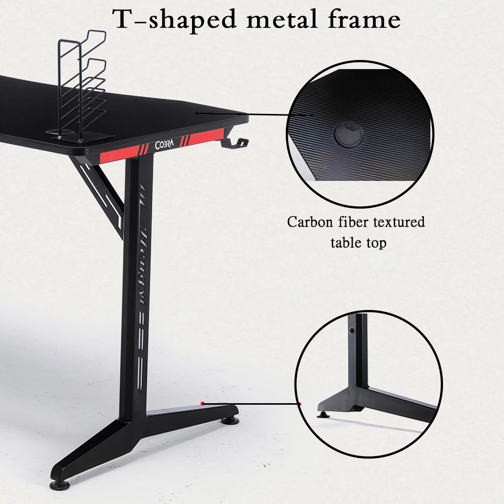 Z Shaped Led Laptop Gaming Table L Shape Best Gaming Desk Mesa Gamer ...
