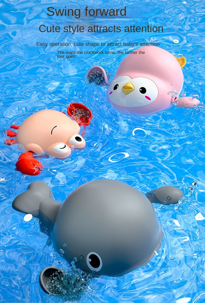 Zhiqu Toys Clockwork Dabbling Whales Spray Baby Bath For Kids Cartoon ...