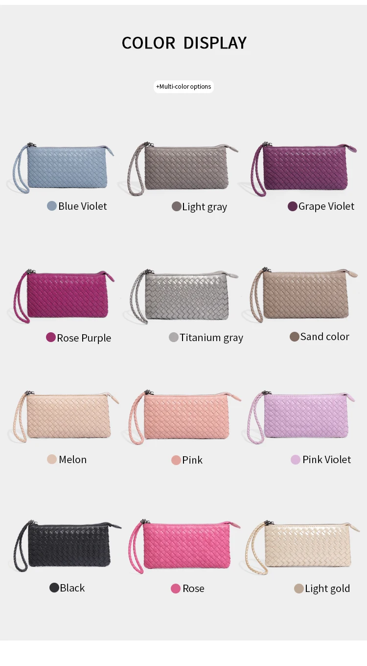 New All Hand-woven Long Coin Purse Fashion Large Capacity Clutch Bag ...
