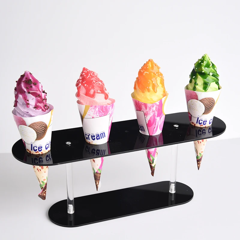 Oem Custom Plexiglass Acrylic Ice Cream Cup Holder Rack Topping Cone ...