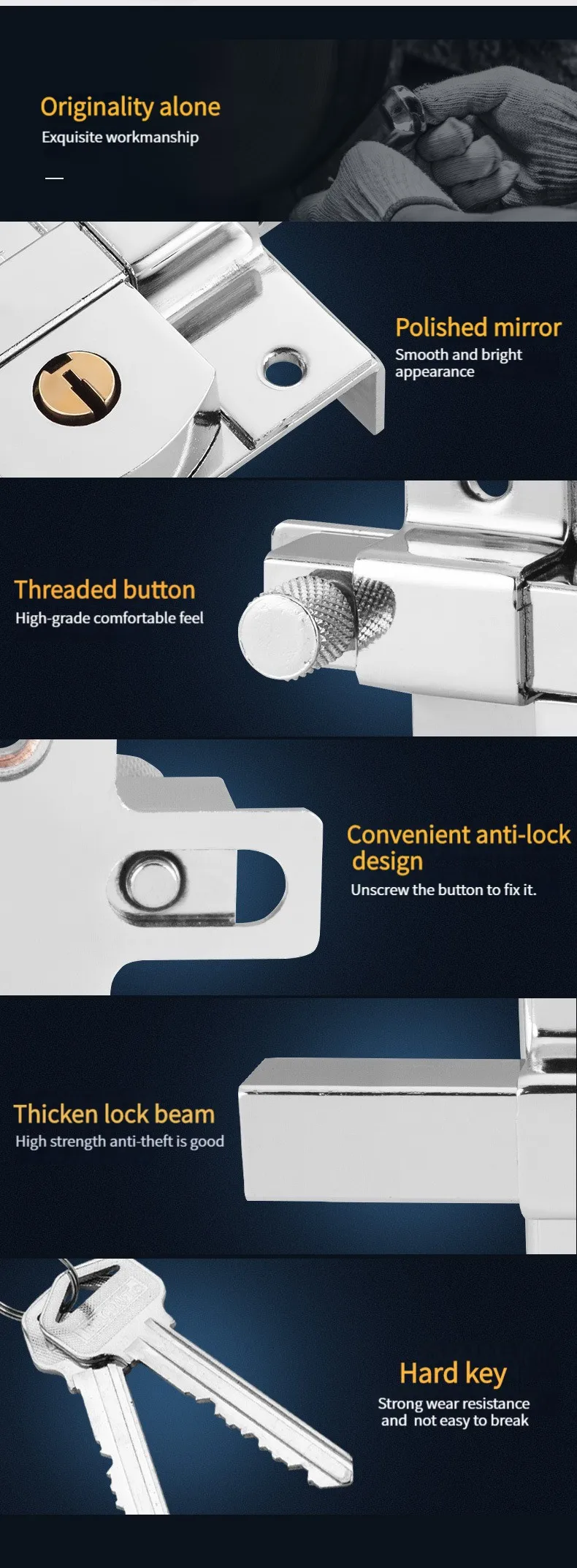 Mexico Market Panic Bar Lock for Garden Door Lock - Iron Gate Latch Lock