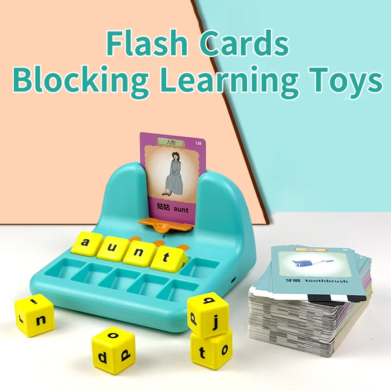 Block Toys - Educational Kids Learning Spelling Flash Cards