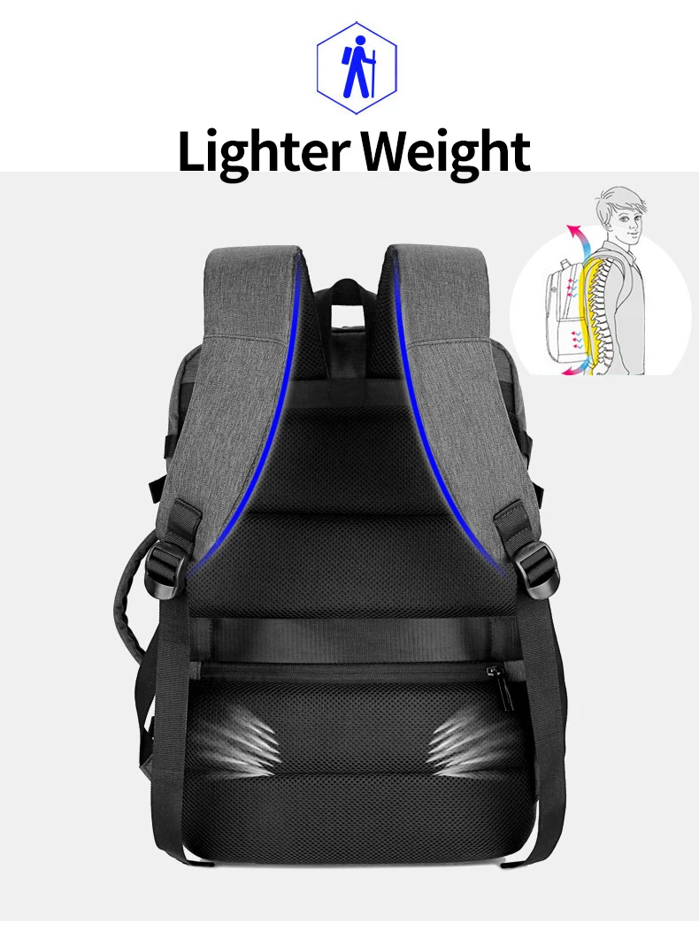 Men'S Multifunction Simple Business Travel Laptop Backpack Notebook ...
