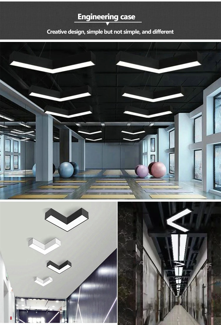 Neonlap Customized Design Office Gym Ceiling V-shaped Pendant Light ...