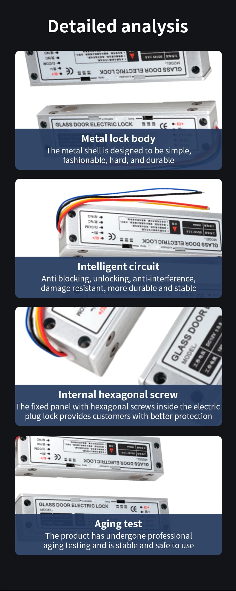 FFi DC206 Surface Mounted Electric Bolt Lock Delay Adjustable Lock with ...