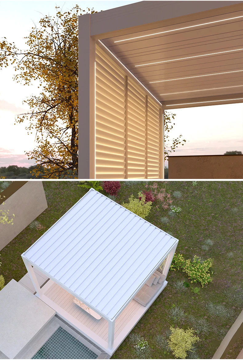 Louver Flipped Pavilion Outdoor Courtyard Villa Garden Windproof ...