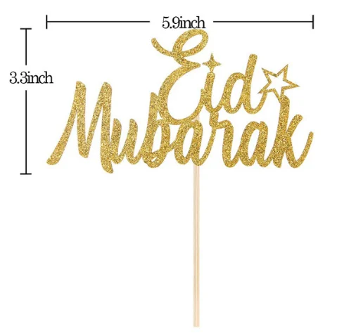 Eid Mubarak Themed Ramadan Mosque Moon Star Cake Tags Cards Cupcake ...